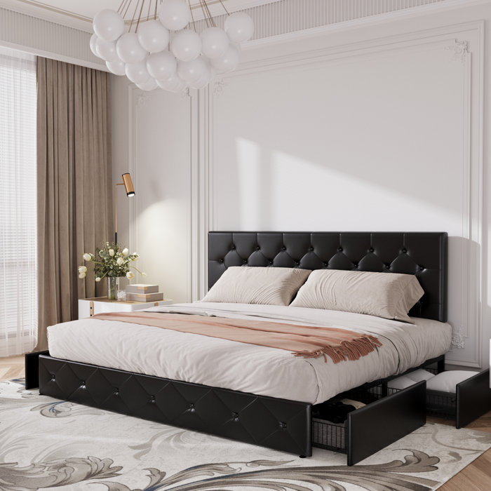 Mercury Row® Silvester Upholstered Platform Storage Bed And Reviews Wayfair